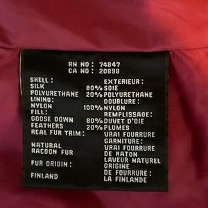 Andrew Marc | Jackets & Coats | Ruby Red 8 Silk Feather Goose Down ...